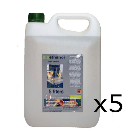 5 x 5Lt PREMIUM BIOETHANOL FUEL – Cork Gas Centre